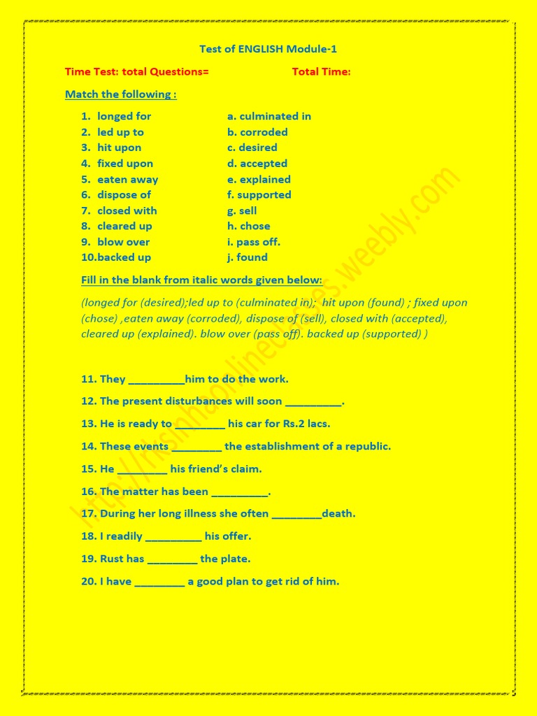 Test English Module-1 | PDF