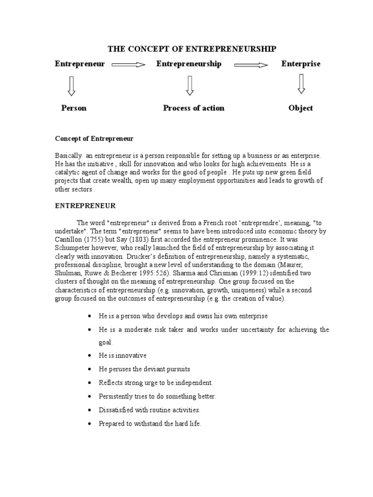 Understanding Entrepreneurship Concepts | PDF | Entrepreneurship ...