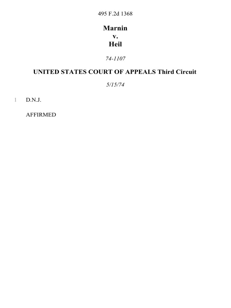 Marnin v. Heil, 495 F.2d 1368, 3rd Cir. (1974) | PDF