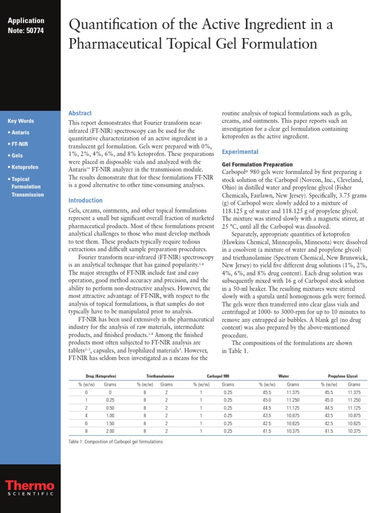 Topical Gel Formulations PDF | PDF | Topical Medication ...