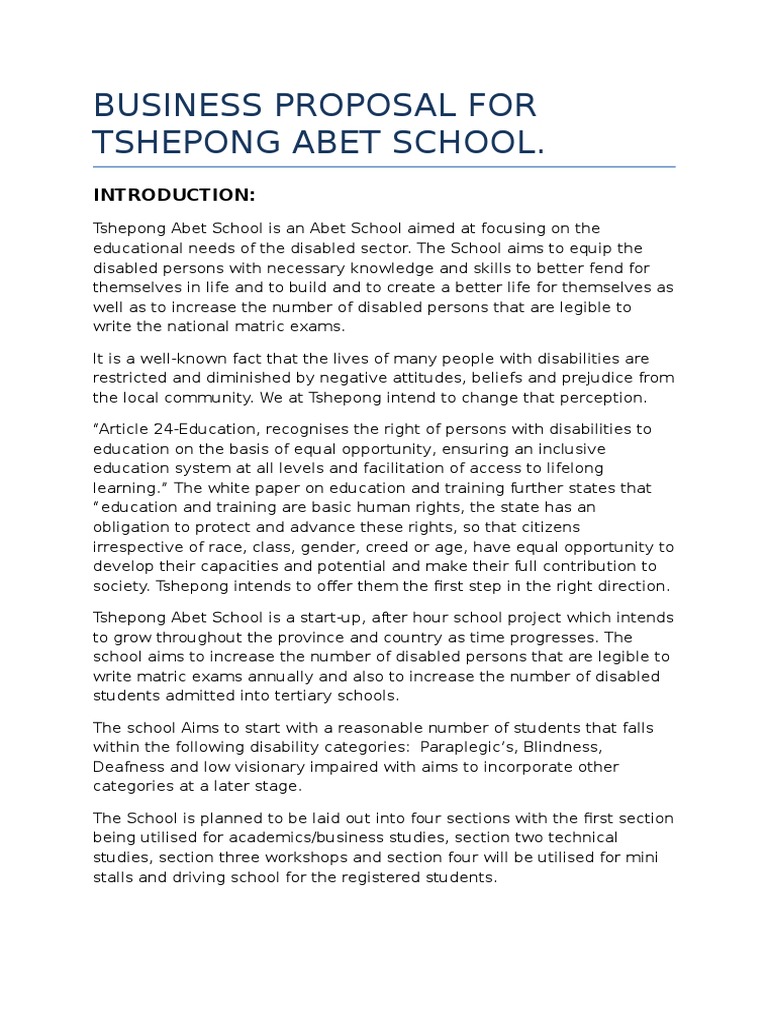 Tshepong Abet School | PDF | Disability | Cognition
