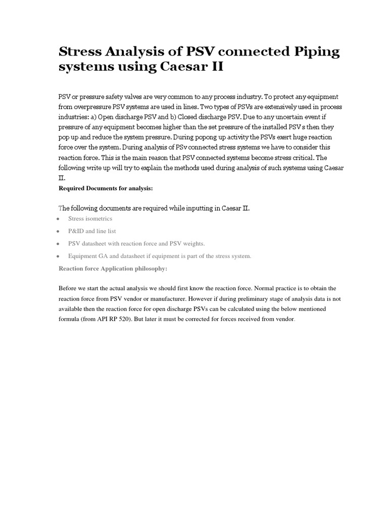 PSV Connection System PDF | PDF | Chemical Reactions | Valve