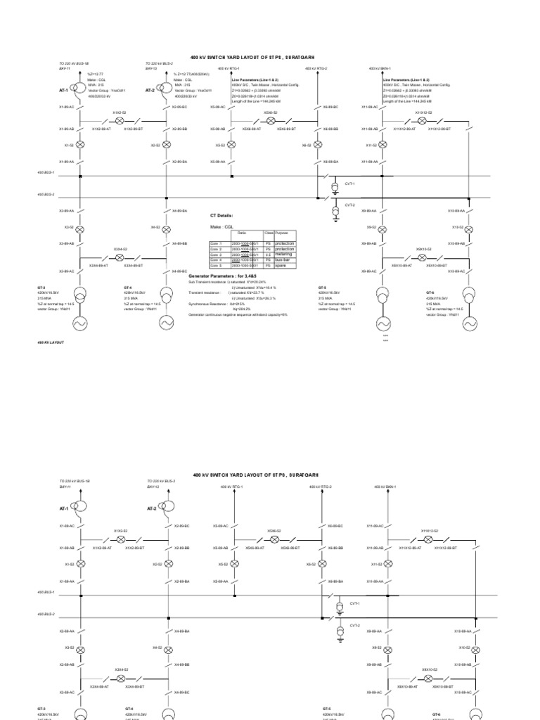 400 KV Switch Yard Layout of STPS, Suratgarh: AT-1 AT-2 | PDF