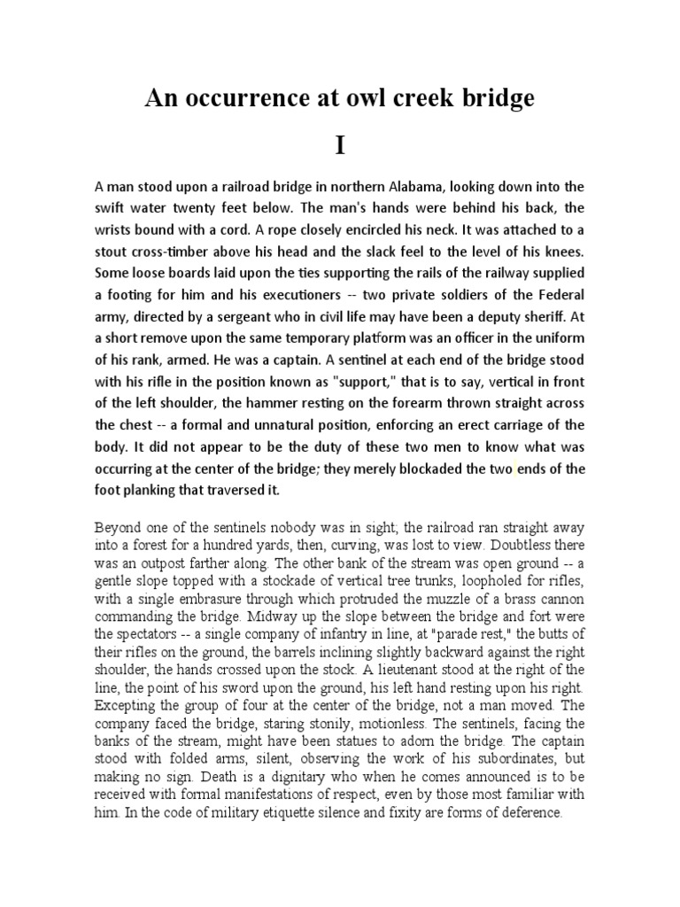 An Occurrence at Owl Creek Bridge | PDF