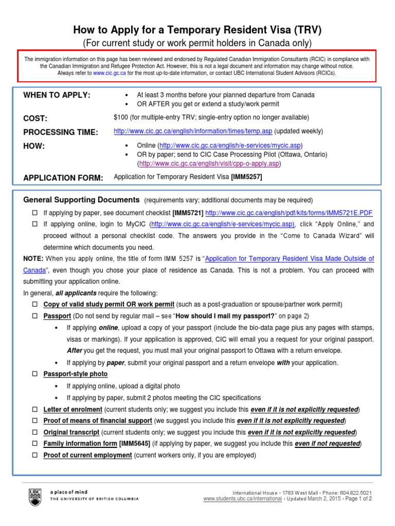 TRV Tutorial in Canada | Travel Visa | Passport