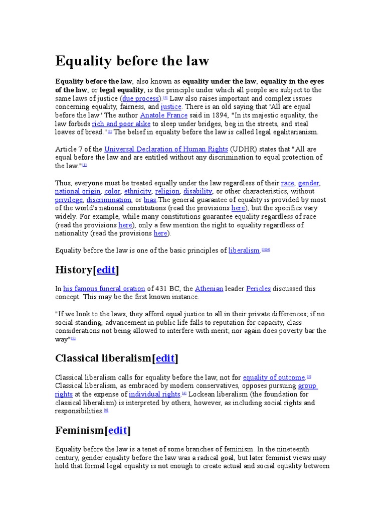 Equality before the law.docx | Ethical Theories | Human Rights