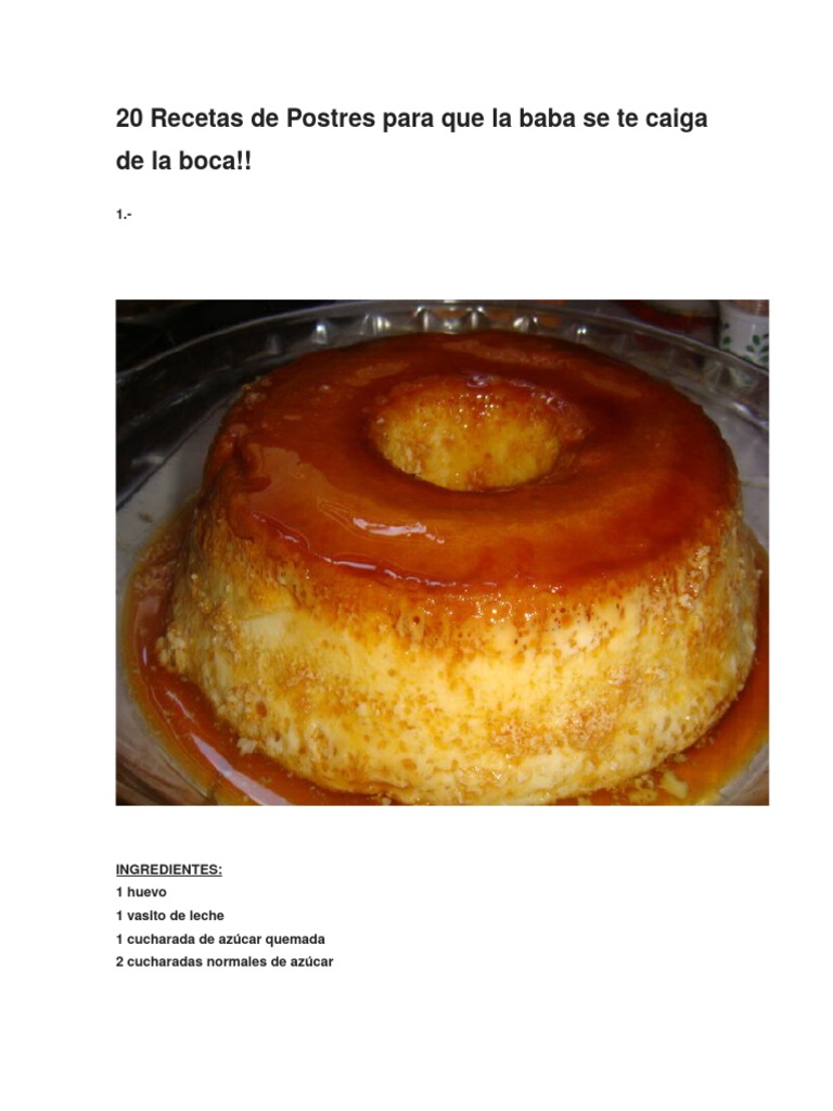 20 Recetas de Postres | PDF | Postres | Helado