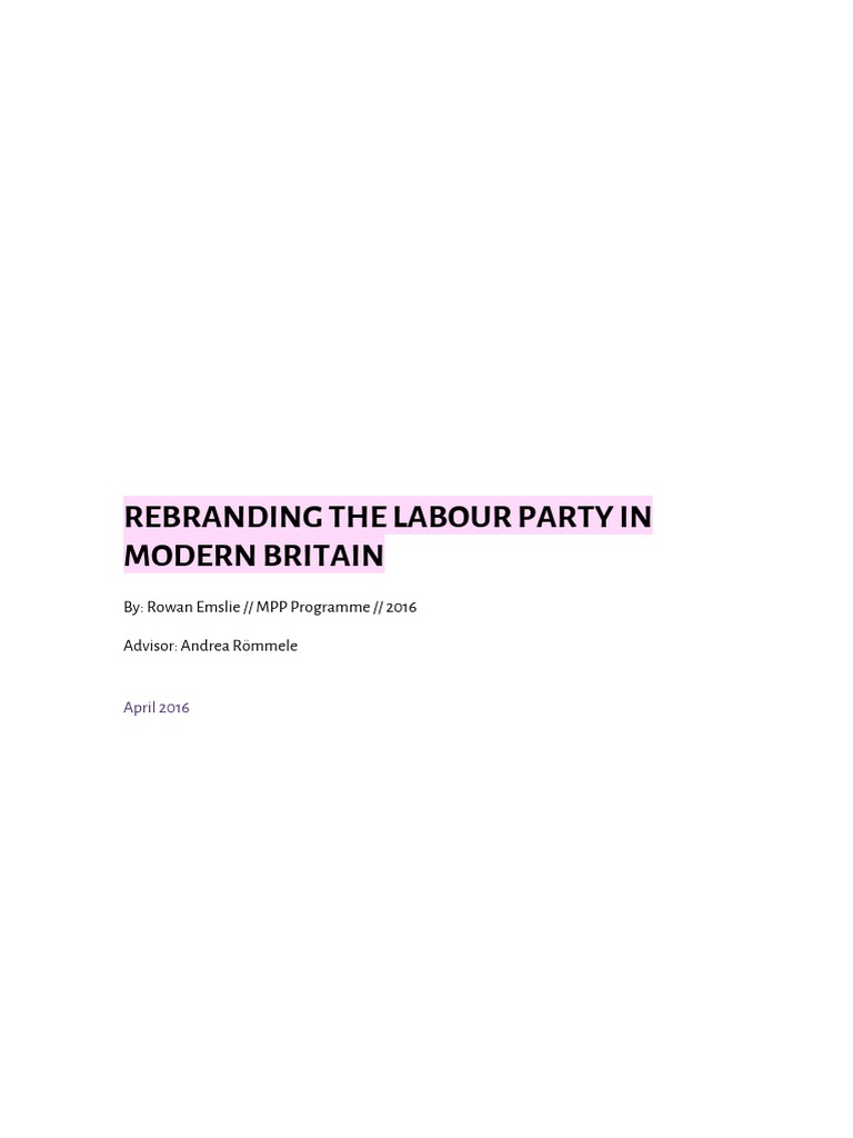Rebranding The Labour Party in Modern Britain | PDF | Labour Party (Uk ...