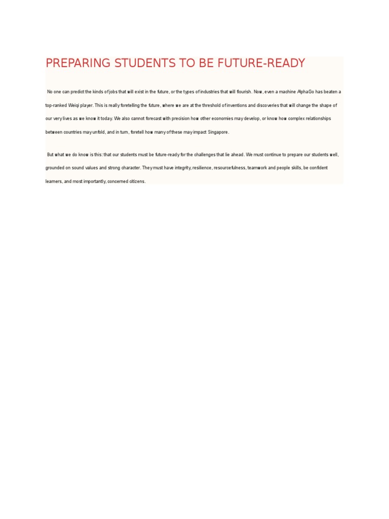 Preparing Students for Future Challenges | PDF