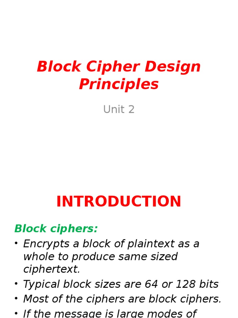 Block Cipher Design Priciples | PDF | Cipher | Secure Communication