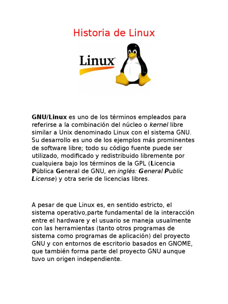 Historia de Linux | PDF | Distribución de Linux | Ubuntu (sistema operativo)