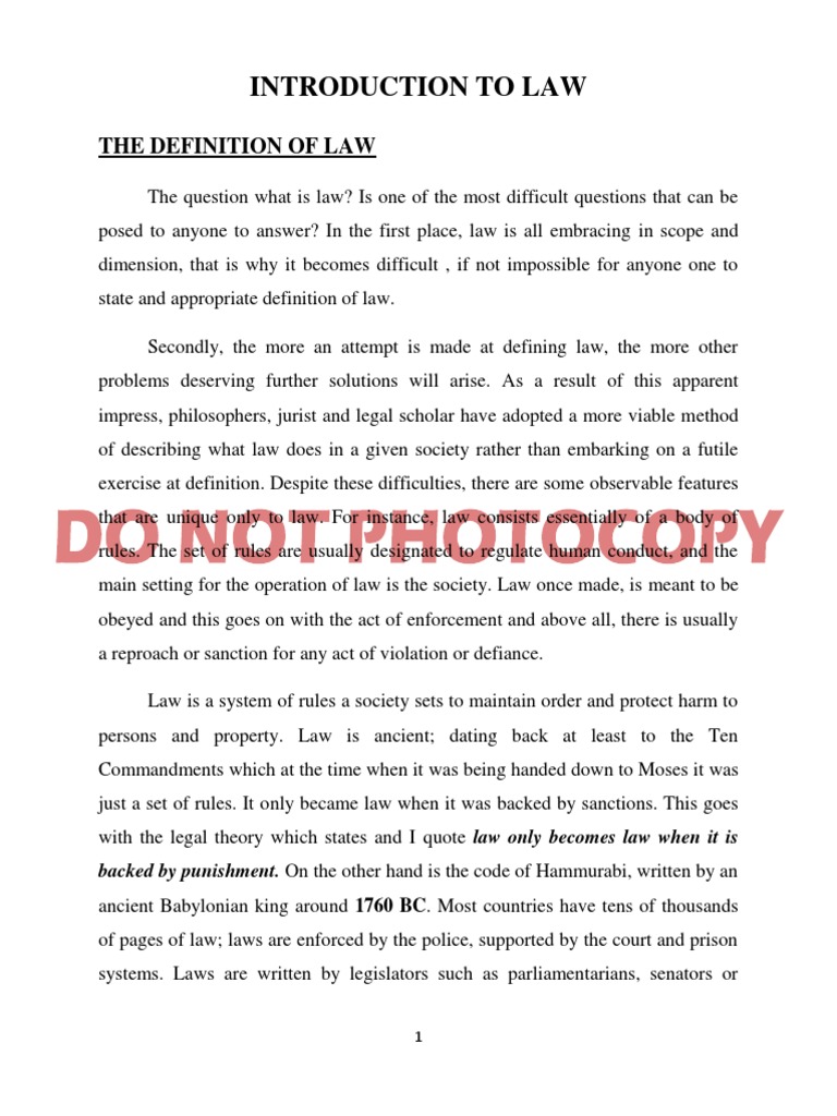 Introduction To Law PDF | PDF | Defamation | Trespass