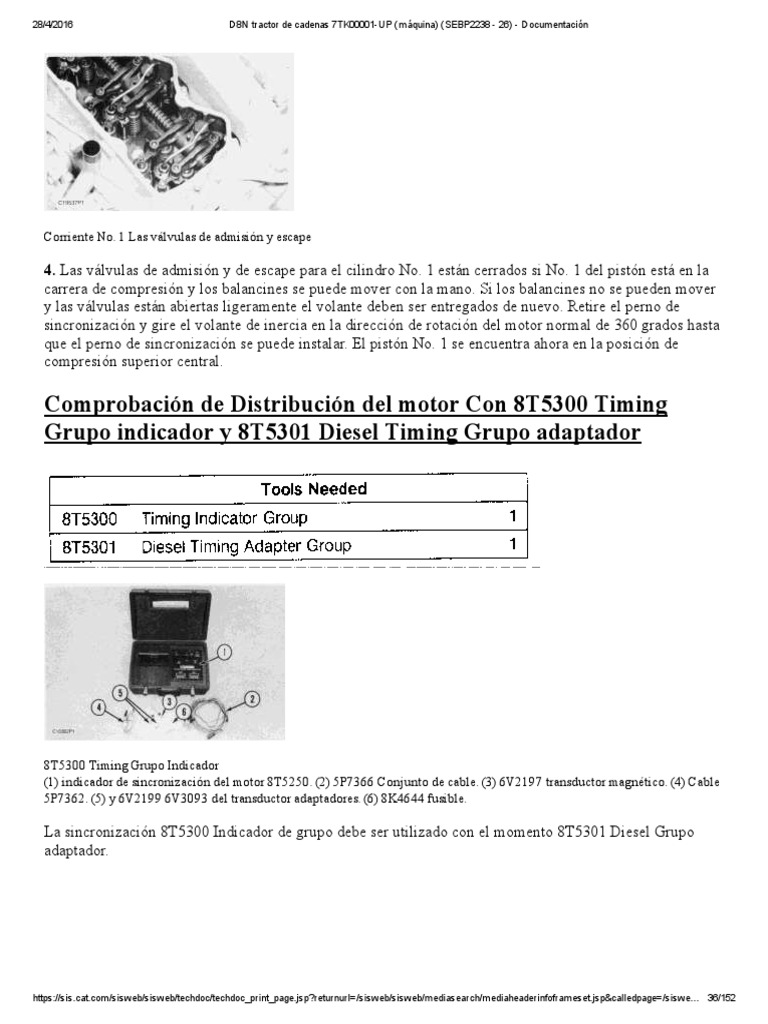 Especificaciones de Torque Motor CAT 3406 | PDF | Herramientas | Presión