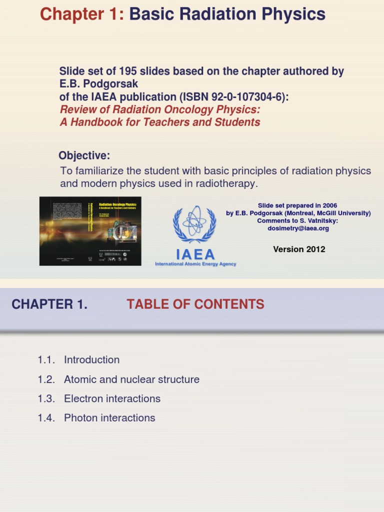 Chapter 01 Basics Radiation Physics | PDF | Radioactive Decay | Nuclear ...