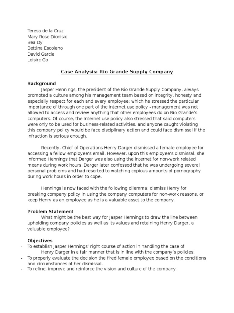 Rio Grande Case Analysis | PDF | Organizational Culture | Internet
