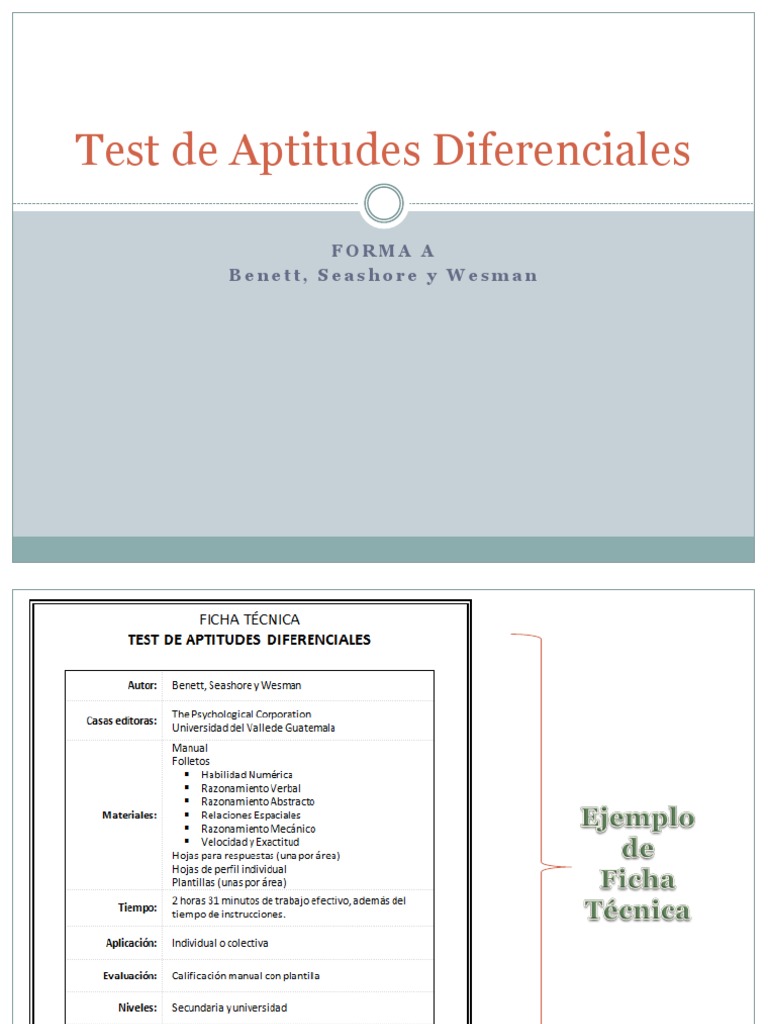 Test de Aptitudes Diferenciales TAD | PDF | Razón | Ciencia cognitiva