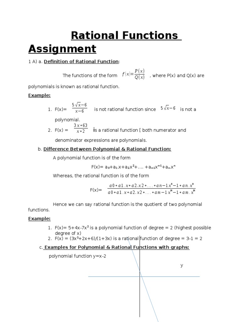 Rational Functions Assignment | PDF | Asymptote | Polynomial