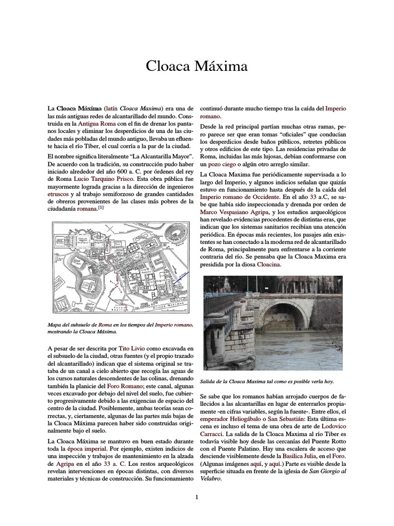 Cloaca Máxima | Descargar gratis PDF | Science | Tecnología (general)