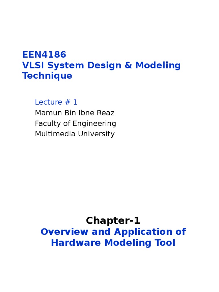 Vlsi System Design And Modeling Technique Pdf Hardware Description Language Vhdl
