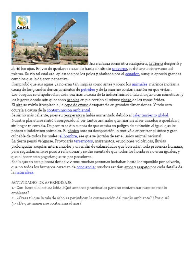 Lecturas Sobre El Medio Ambiente | PDF | Naturaleza | Naturaleza