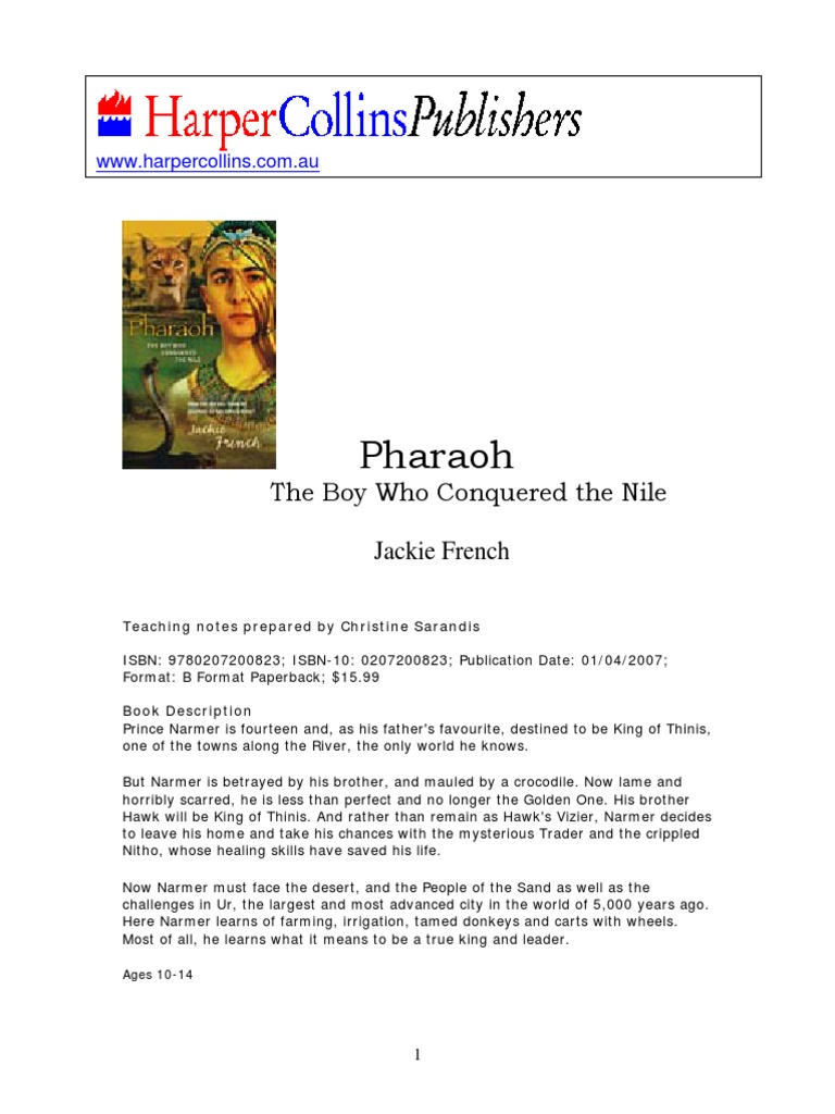 Teaching Notes for "Pharaoh" by Jackie French | PDF | Ancient Egypt ...