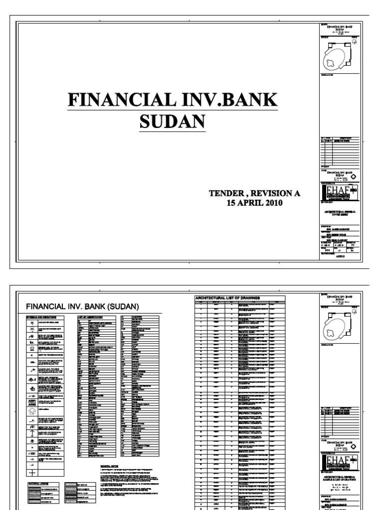 AINA Tender - Architecture Drawings For Sudan Financial Invistment Bank ...
