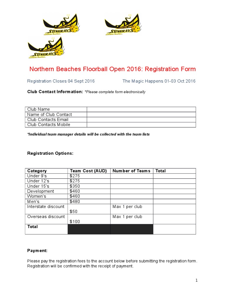NBO 2016 Registration | PDF