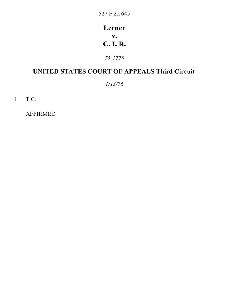 Lerner v. C. I. R, 527 F.2d 645, 3rd Cir. (1976) | PDF