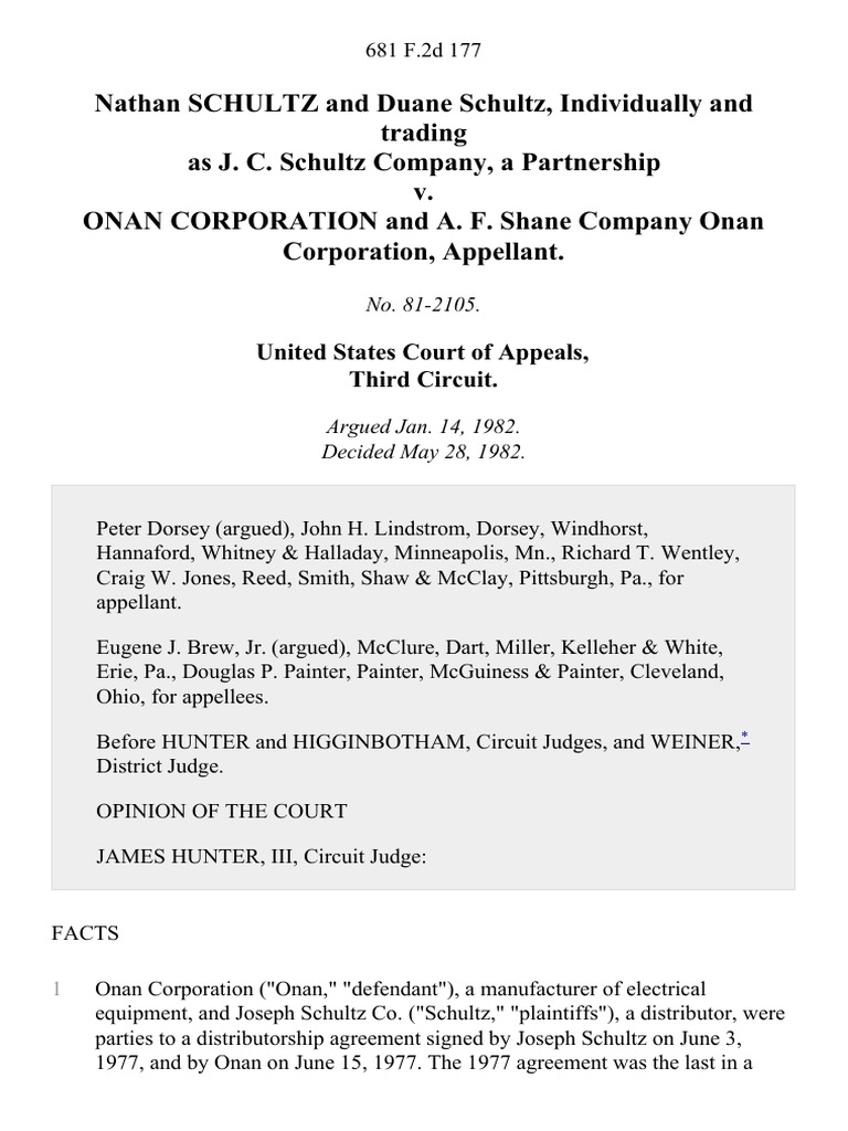 Nathan Schultz and Duane Schultz, Individually and Trading As J. C. Schultz Company, A ...