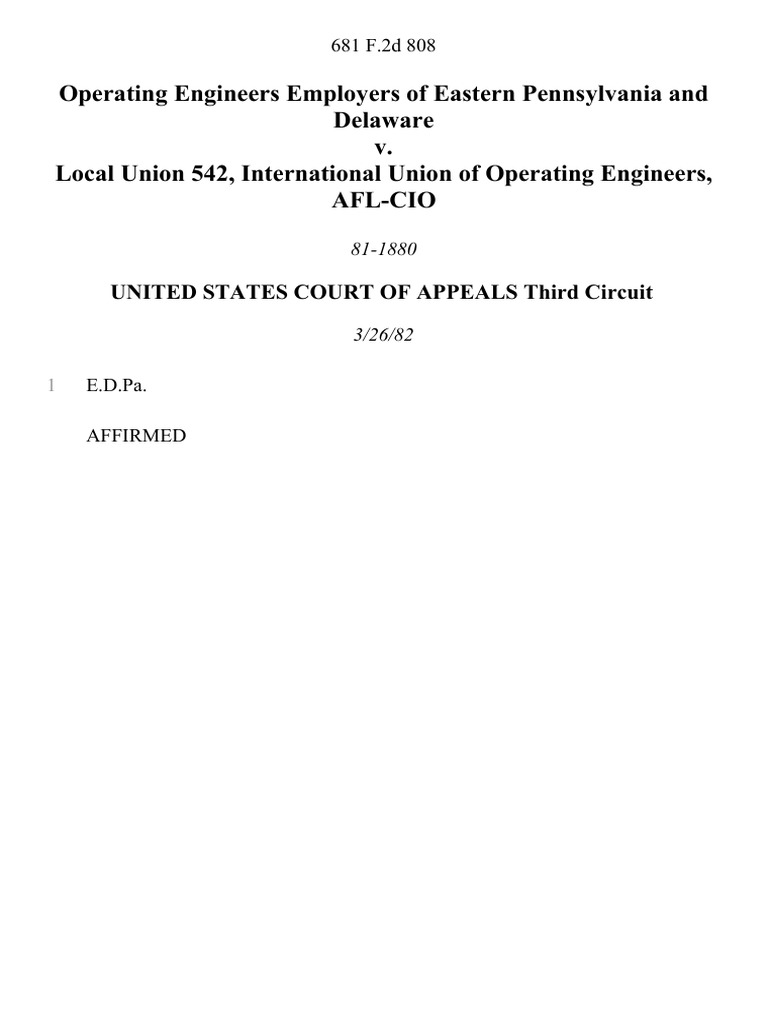 Operating Engineers Employers of Eastern Pennsylvania and Delaware v ...