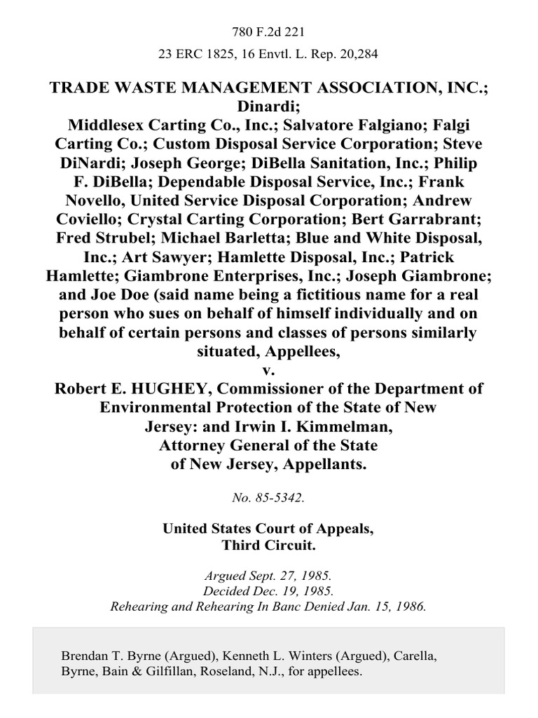 Trade Waste Management Association, Inc. Dinardi Middlesex Carting Co ...