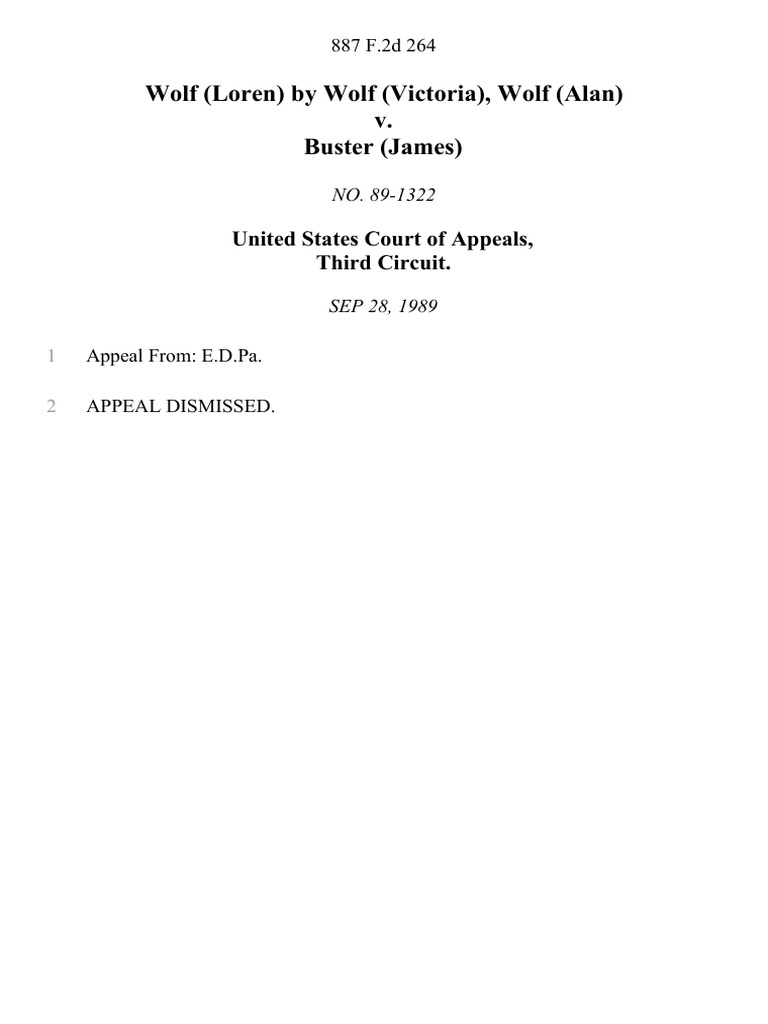 Wolf (Loren) by Wolf (Victoria), Wolf (Alan) v. Buster (James), 887 F ...