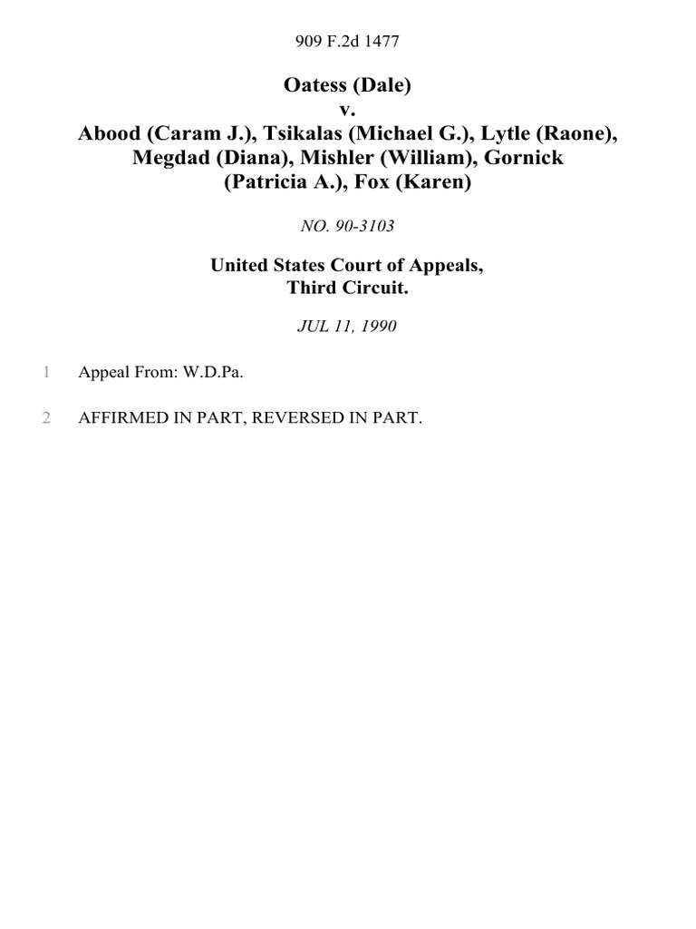 Oatess (Dale) v. Abood (Caram J.), Tsikalas (Michael G.), Lytle (Raone ...