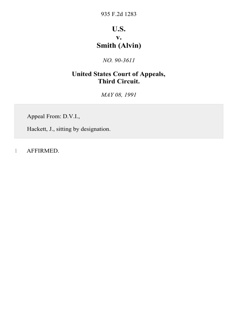United States v. Smith (Alvin), 935 F.2d 1283, 3rd Cir. (1991) | PDF