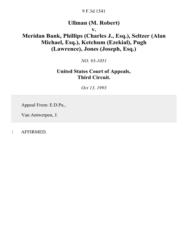 Ullman (M. Robert) v. Meridan Bank, Phillips (Charles J., Esq ...