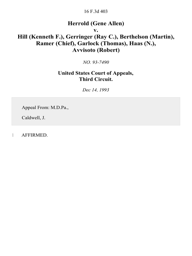 Herrold (Gene Allen) v. Hill (Kenneth F.), Gerringer (Ray C ...
