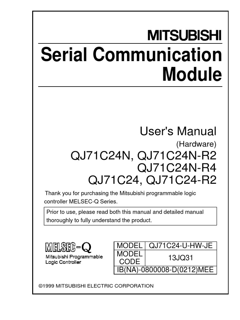 QJ71C24 - User's Manual (Hardware) IB (NA) - 0800008-D (12.02) | PDF ...