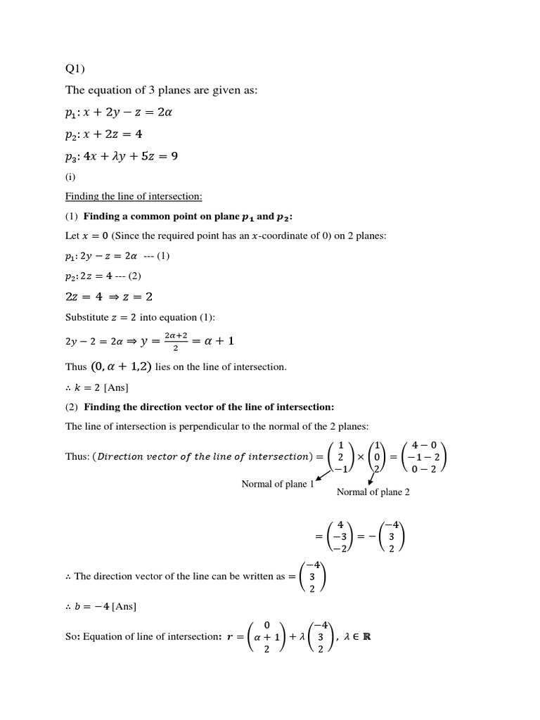Vectors II Solution | PDF | Plane (Geometry) | Euclidean Vector