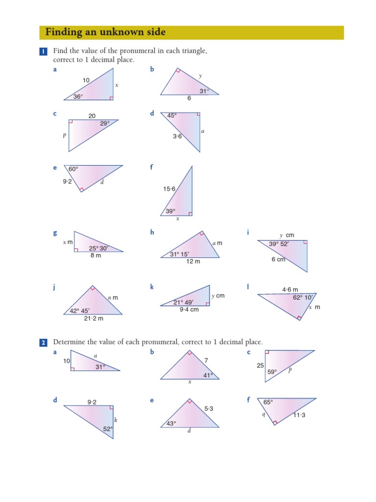 Finding An Unknown Side | PDF | Rectangle | Space