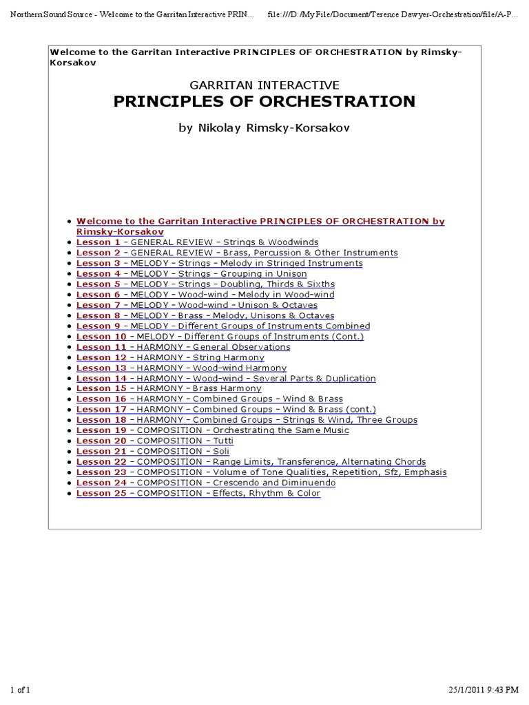 A Principle of Orchestration | PDF | Harmony | String Instruments