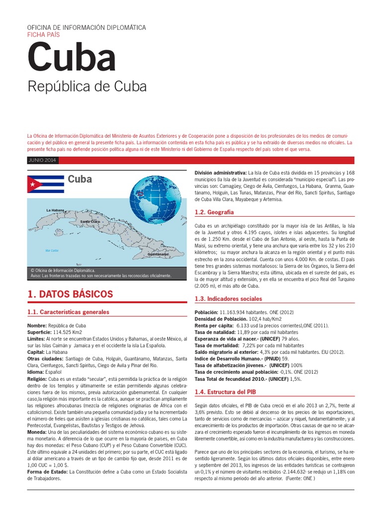 Ficha Cuba | PDF | Cuba | Unión Europea