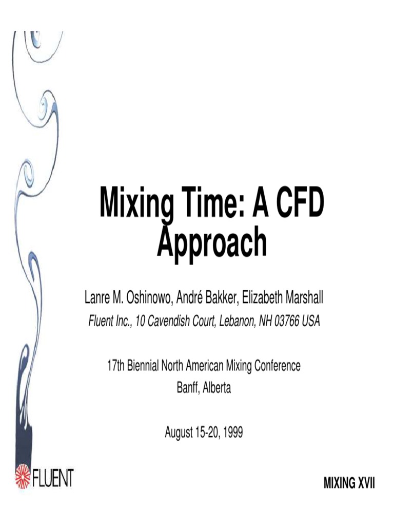CFD Mixing Time Analysis | PDF | Computational Fluid Dynamics | Fluid ...