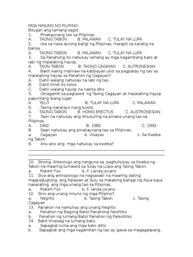 Mga Ninuno NG Pilipino | PDF