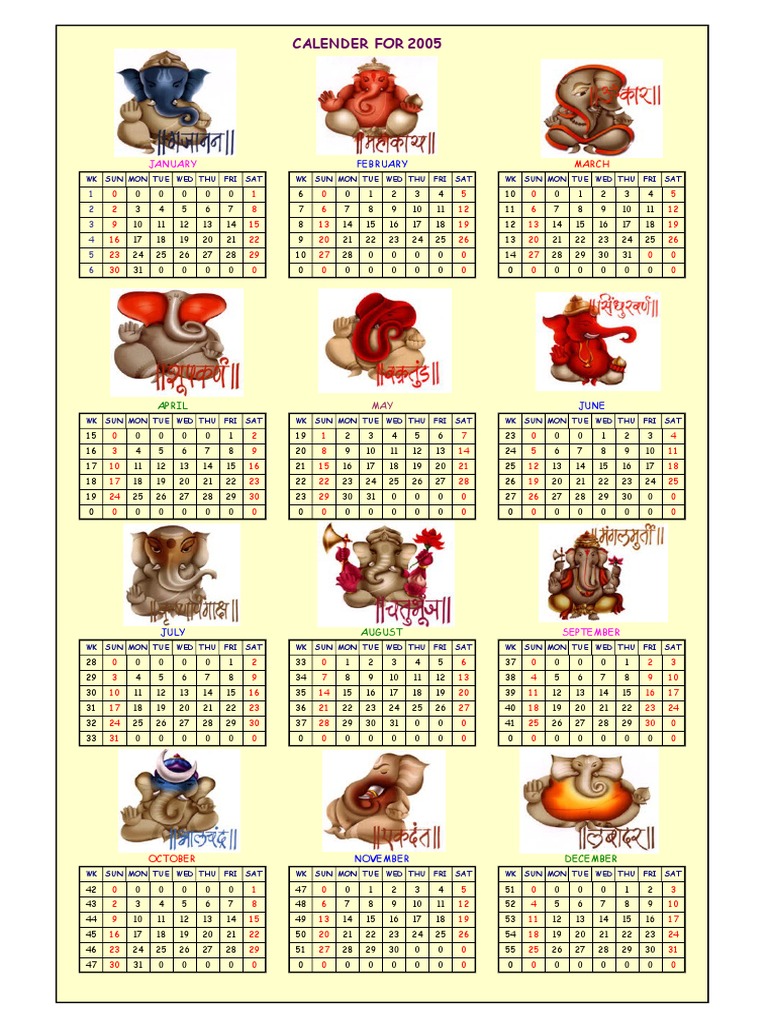 Calender For 2005: January | PDF
