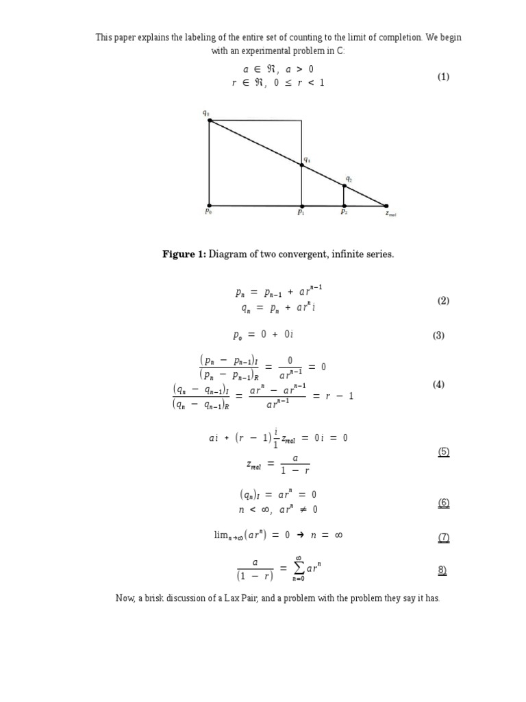 A, A 0 R, 0 R 1: Figure 1: Diagram of Two Convergent, Infinite Series ...
