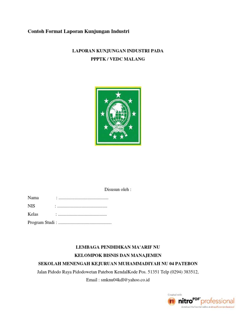 Contoh Format Laporan Kunjungan Industri-Libre | PDF | Seni