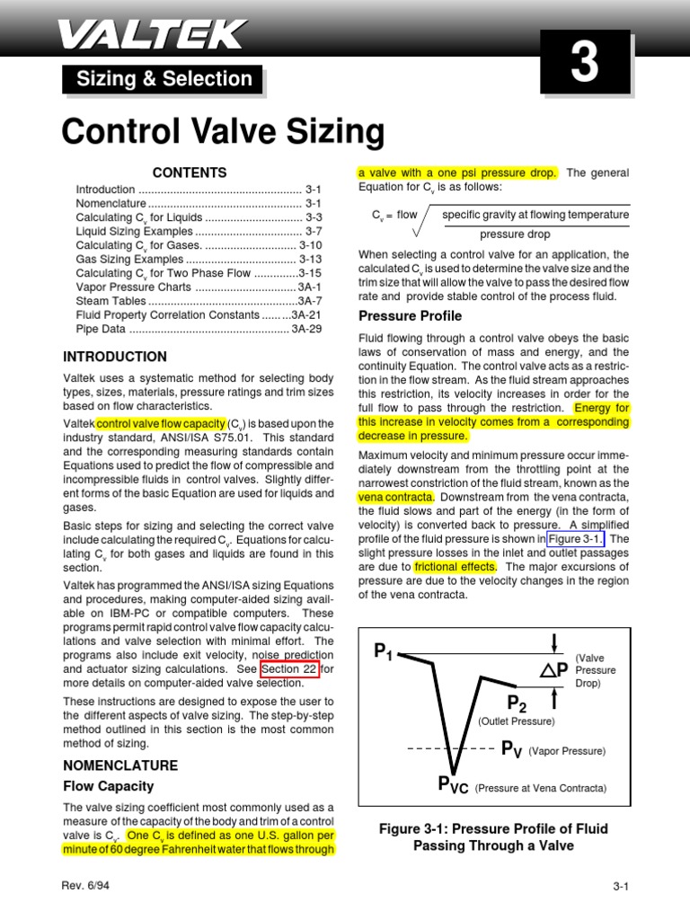 Control Valve Sizing | Download Free PDF | Fluid Dynamics | Pressure