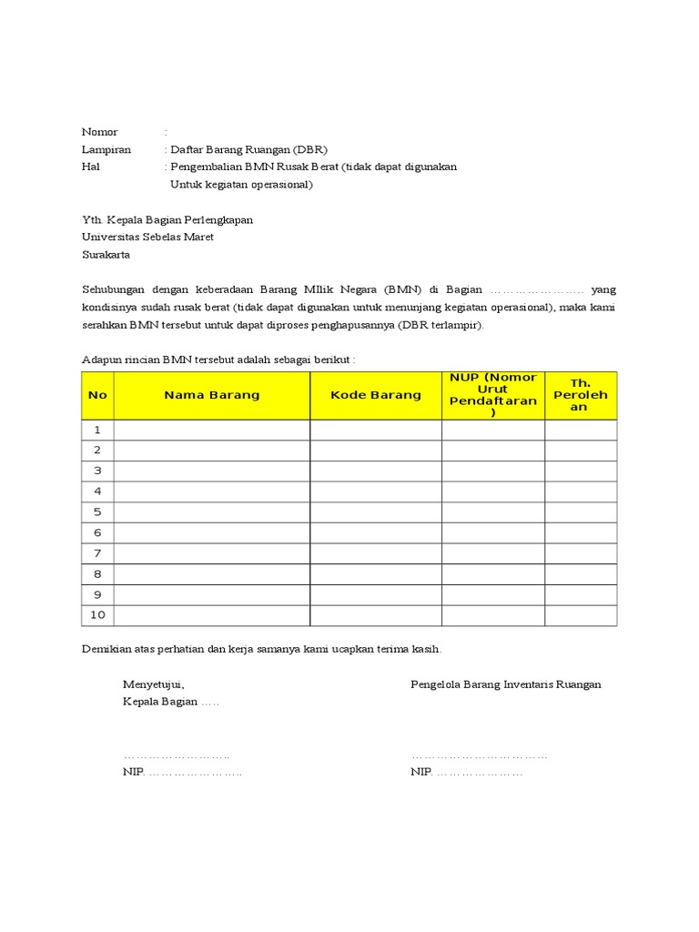 Form Pengelolaan BMN | PDF