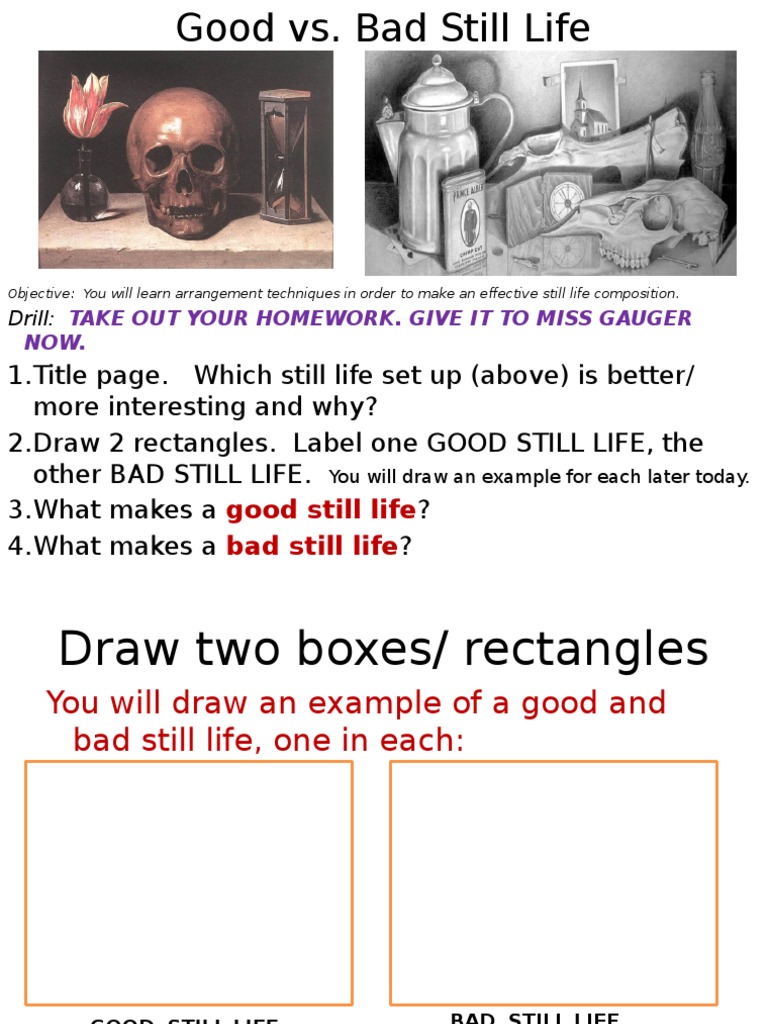 Good Vs Bad Still Life | PDF | Home & Garden