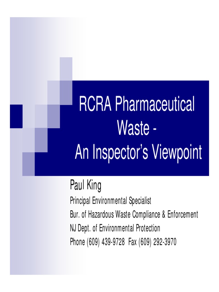 RCRA Pharmaceutical Waste Management Guide | PDF | Hazardous Waste | Resource Conservation And ...